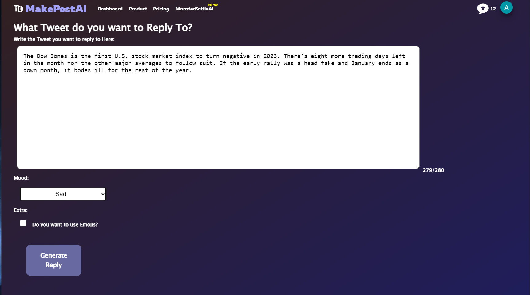 Tweet Reply Response